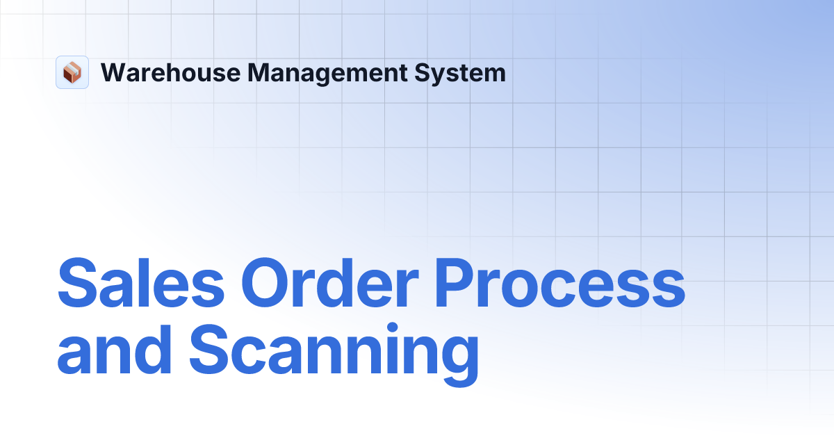 Sales Order Process and Scanning | Warehouse Management System